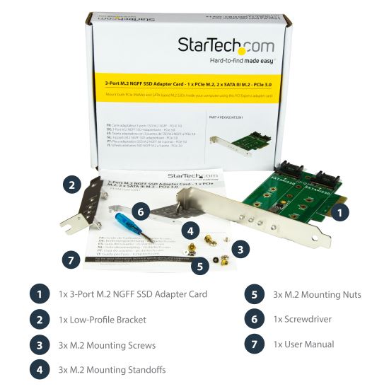 Apollo Office Systems. StarTech.com PEXM2SAT32N1 interface cards/adapter Internal M.2, SATA